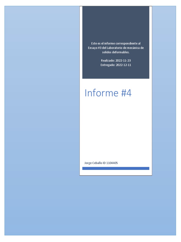 Informe 4 Jorge Ceballo 1104405 Pdf Deformación Ingeniería El Módulo De Young 