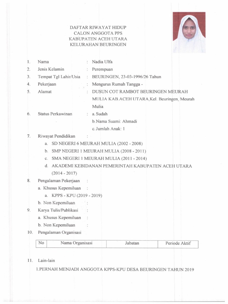 Nadia Ulfa CV | PDF