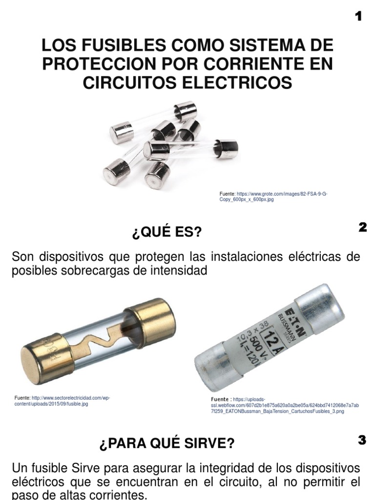 Tipos de Fusibles y Su Aplicación | PDF | Fusible (Eléctrico) | Corriente eléctrica
