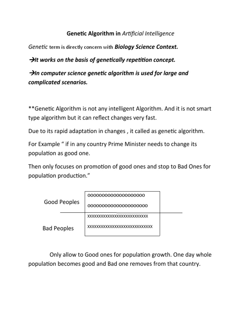 Genetic Algorithm in Artificial Intelligence | PDF | Genetic Algorithm ...