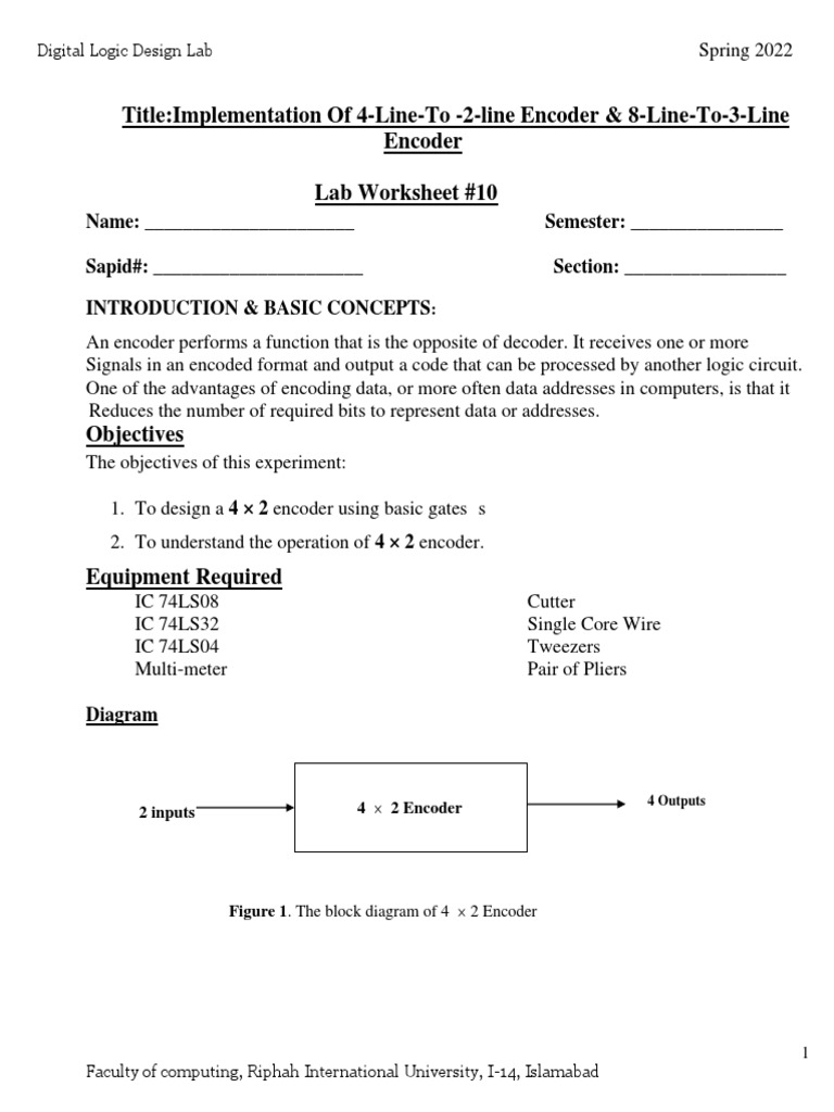 Lab Worksheet # 10 | PDF | Logic Gate | Data Compression