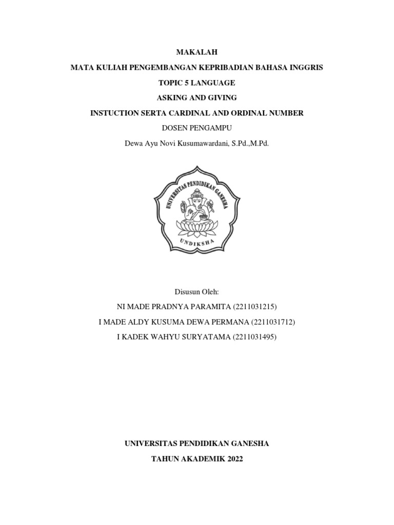 Makalah MPK Bahasa Inggris. | PDF