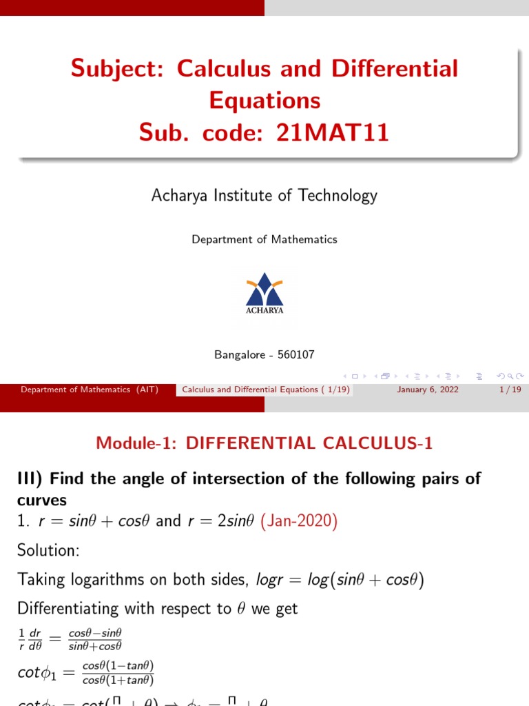 MODULE 1 Differential Calculus 1 Part 2 | PDF | Equations | Logarithm