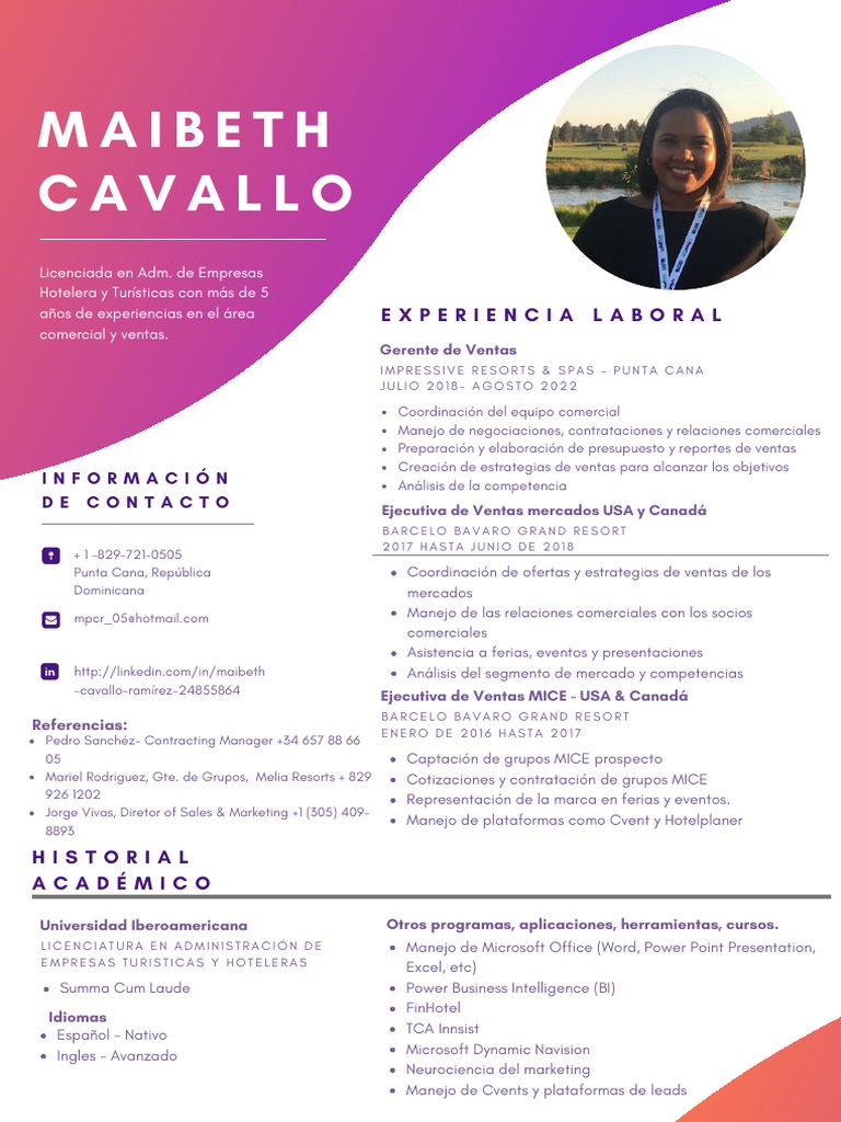 Maibeth Cavallo CV - ES | PDF | Informática | Business