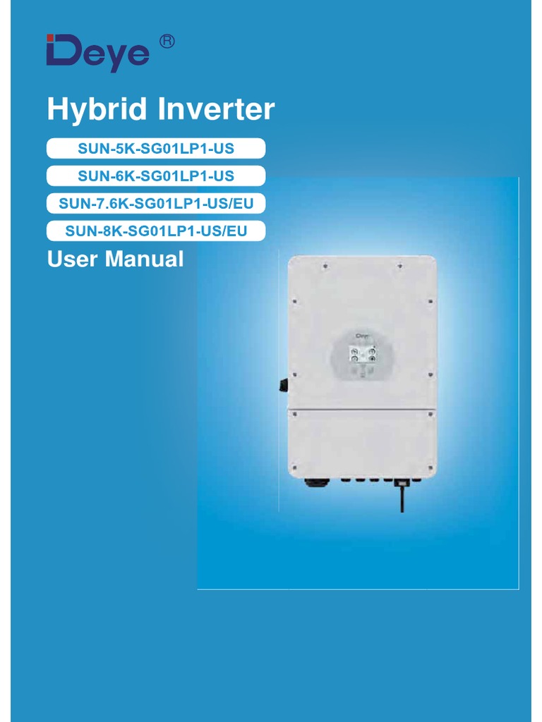 Deye Hybrid Inverter User Manual | PDF | Power Inverter | Electrical Grid