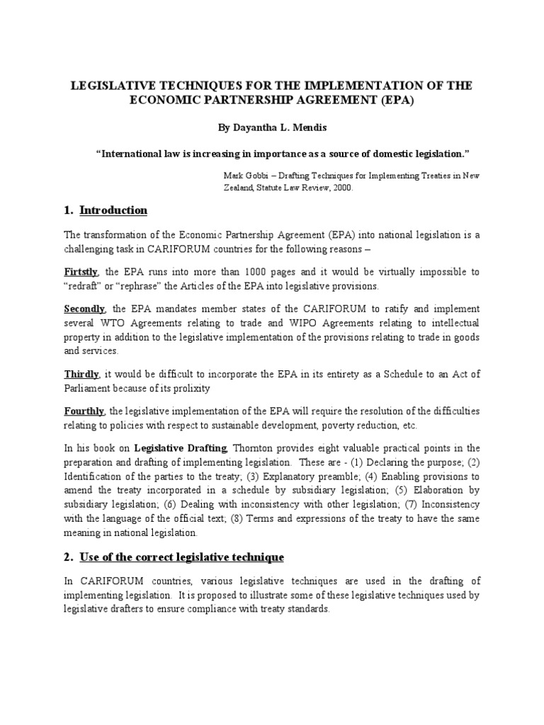 Legislative Techniques Seminar Paper | PDF | Treaty | Act Of Parliament