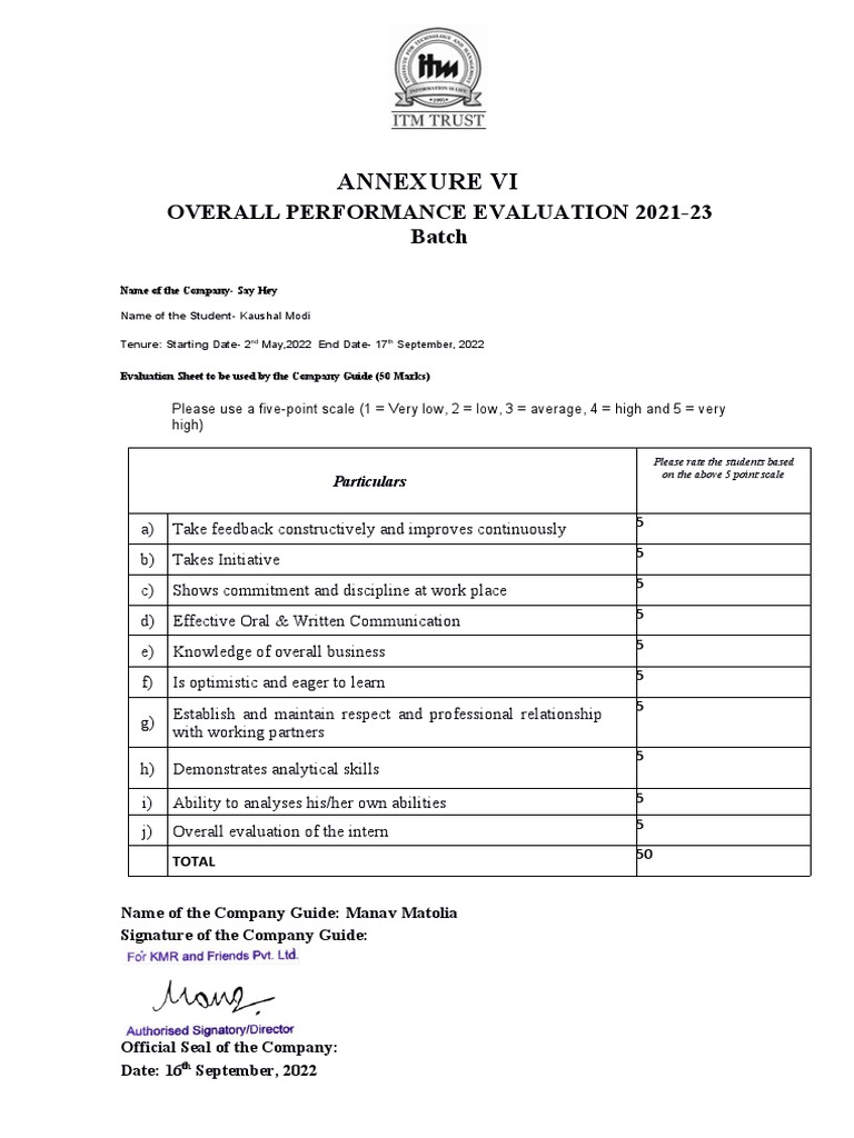 Kaushal Modi ANNEXURE VI | PDF