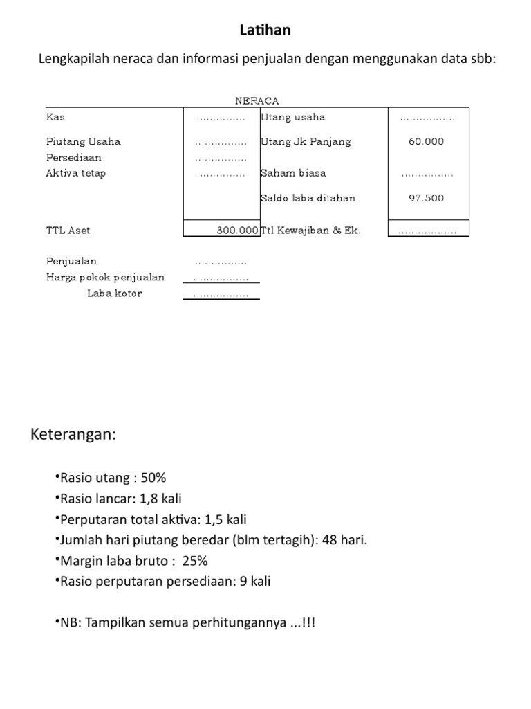 Latihan - Neraca Proforma | PDF