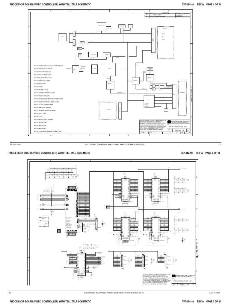 IGT Game King 044 Video CTRL Board Schematics (757-044-10) | PDF | Random Access Memory | Field ...