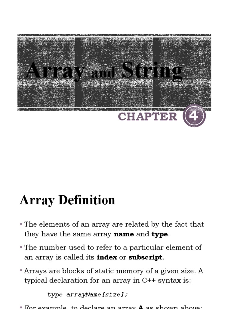 Eceg 1052 CH 4 | PDF | Array Data Structure | Integer (Computer Science)