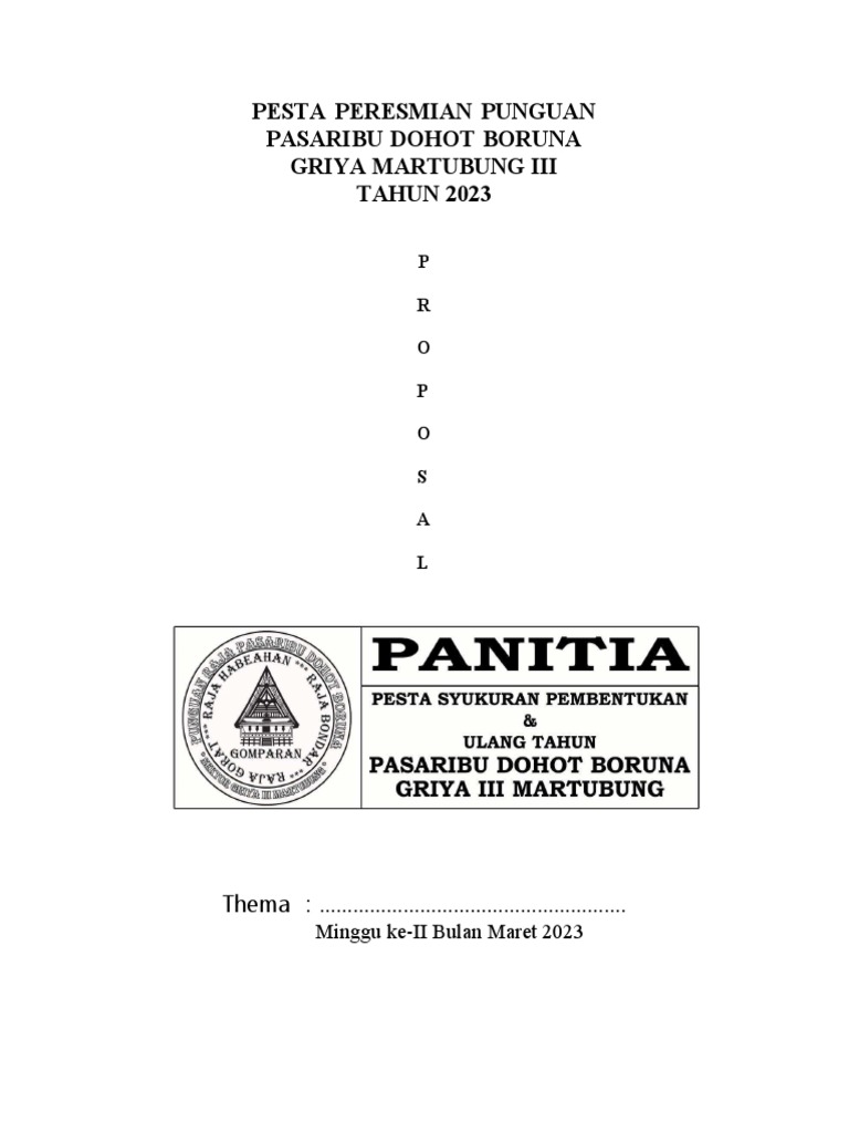 Draft Proposal Punguan Pasaribu Sektor GRIYA MARTUBUNG III | PDF