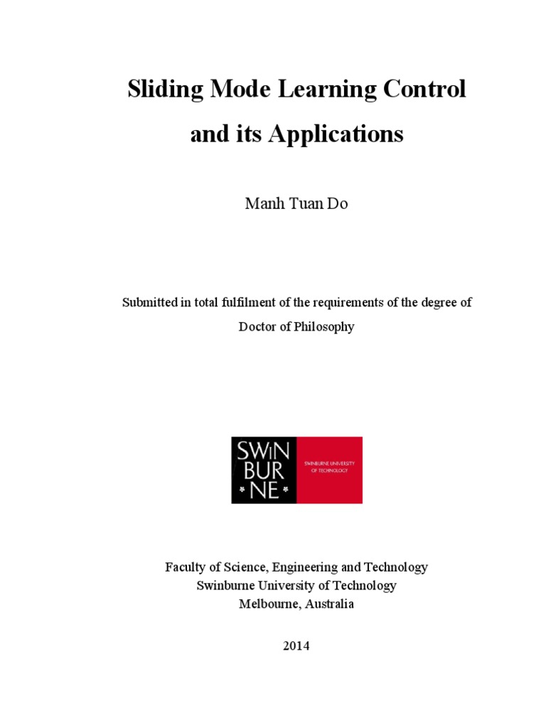 Manh Tuan Do Thesis | PDF | Control Theory | System