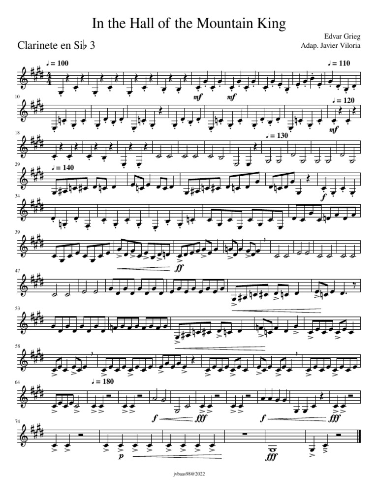 In - The - Hall - of - The - Mountain - King (Clarinet Ensamble ...