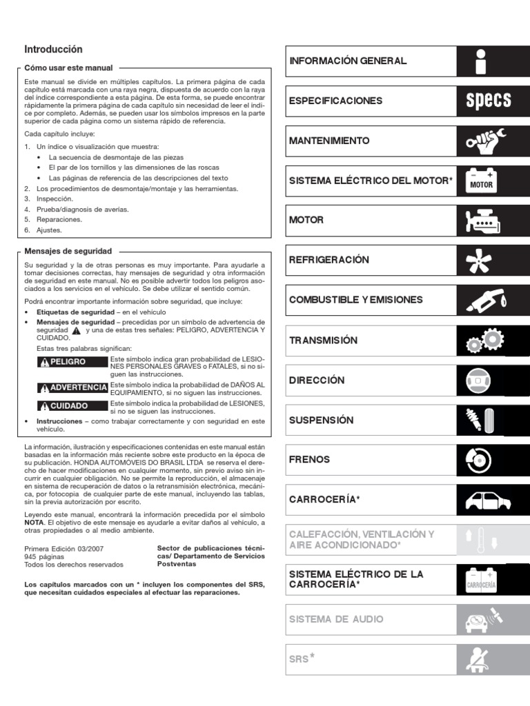 Manual N Civic Si | PDF | Inyección de combustible | Airbag