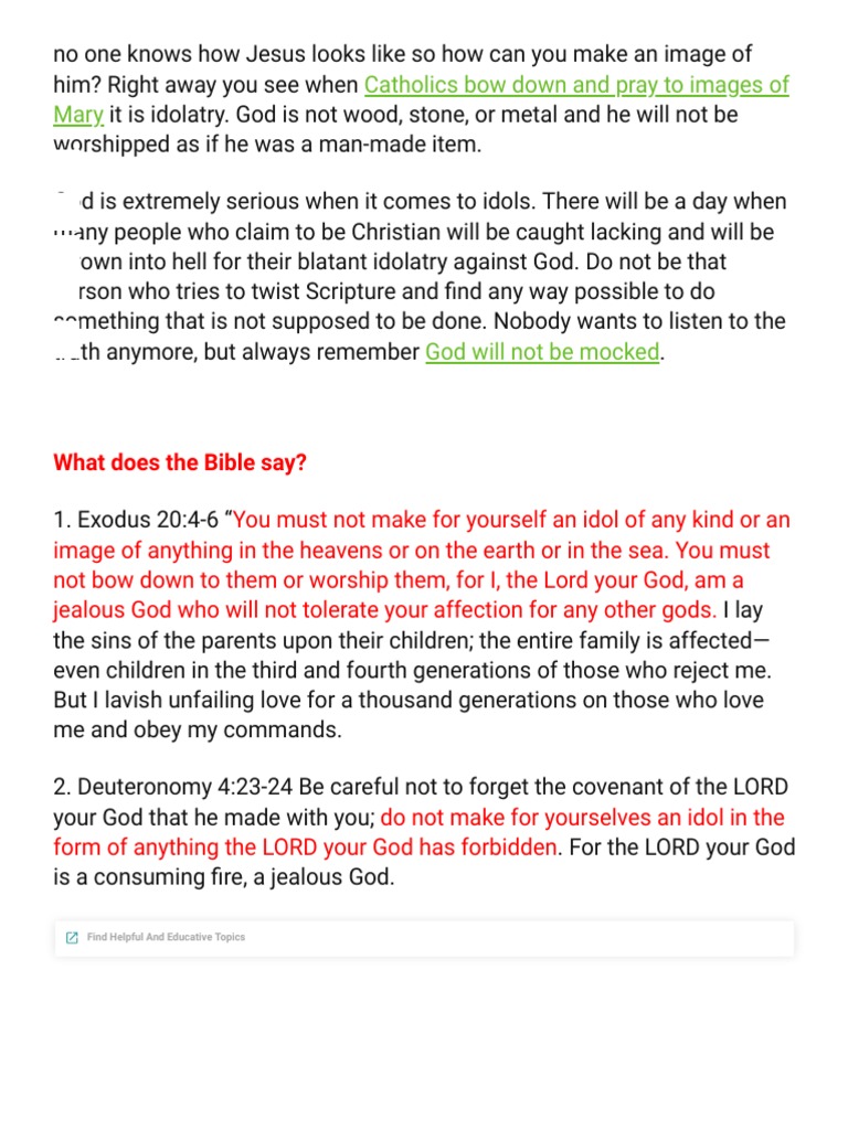 21 Important Bible Verses About Graven Images (Powerful) | PDF ...