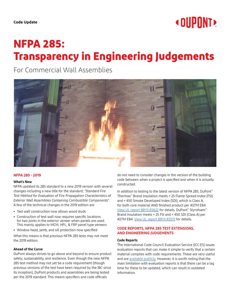 Nfpa 285 Transparency in Engineering Judgements For Commercial Wall ...