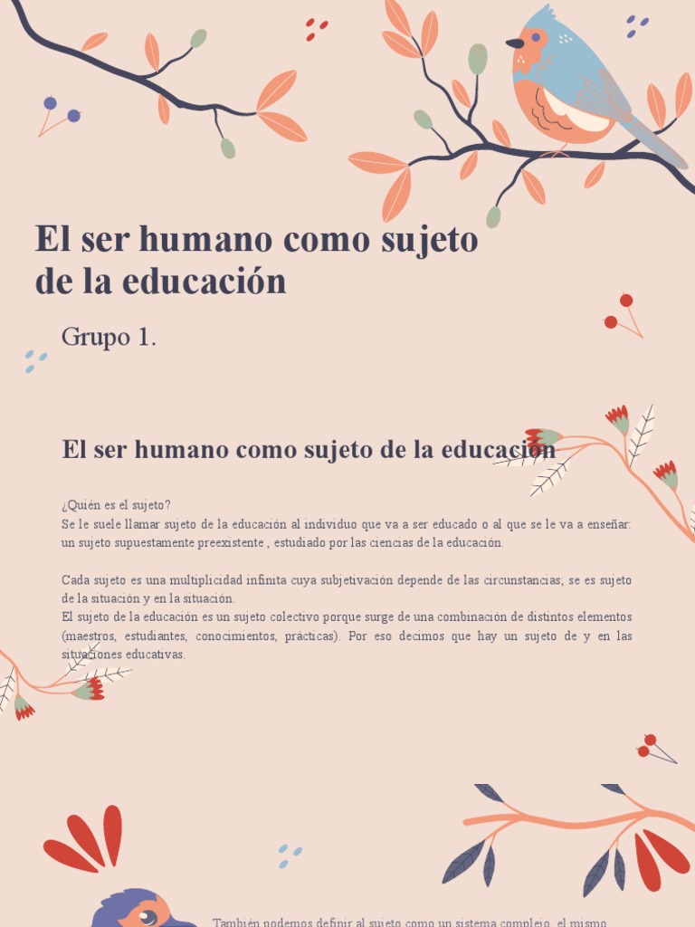 El Ser Humano Como Sujeto de La Educación | PDF