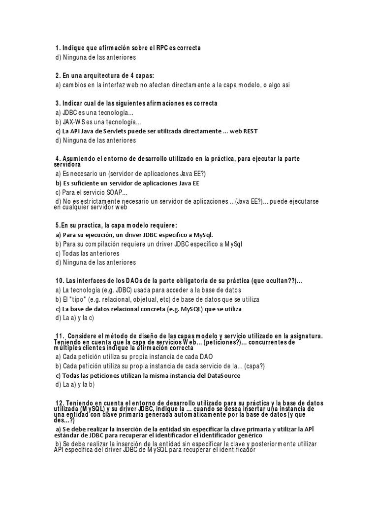 examen_ISD14SinSoluciones | PDF | Transferencia de estado representacional | Java (lenguaje de ...