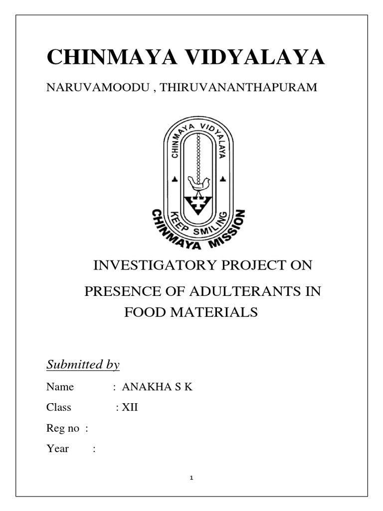 Chemistry Project 2-1 | Download Free PDF | Food And Drink | Nutrition