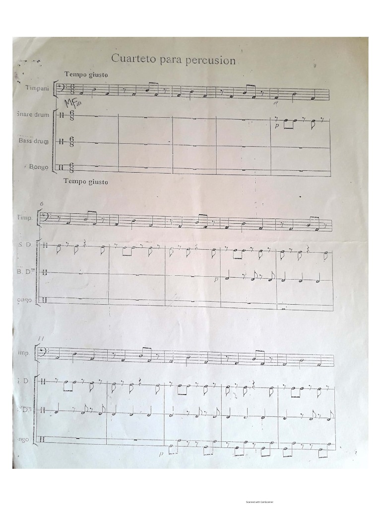 Cuarteto para Percusión | PDF