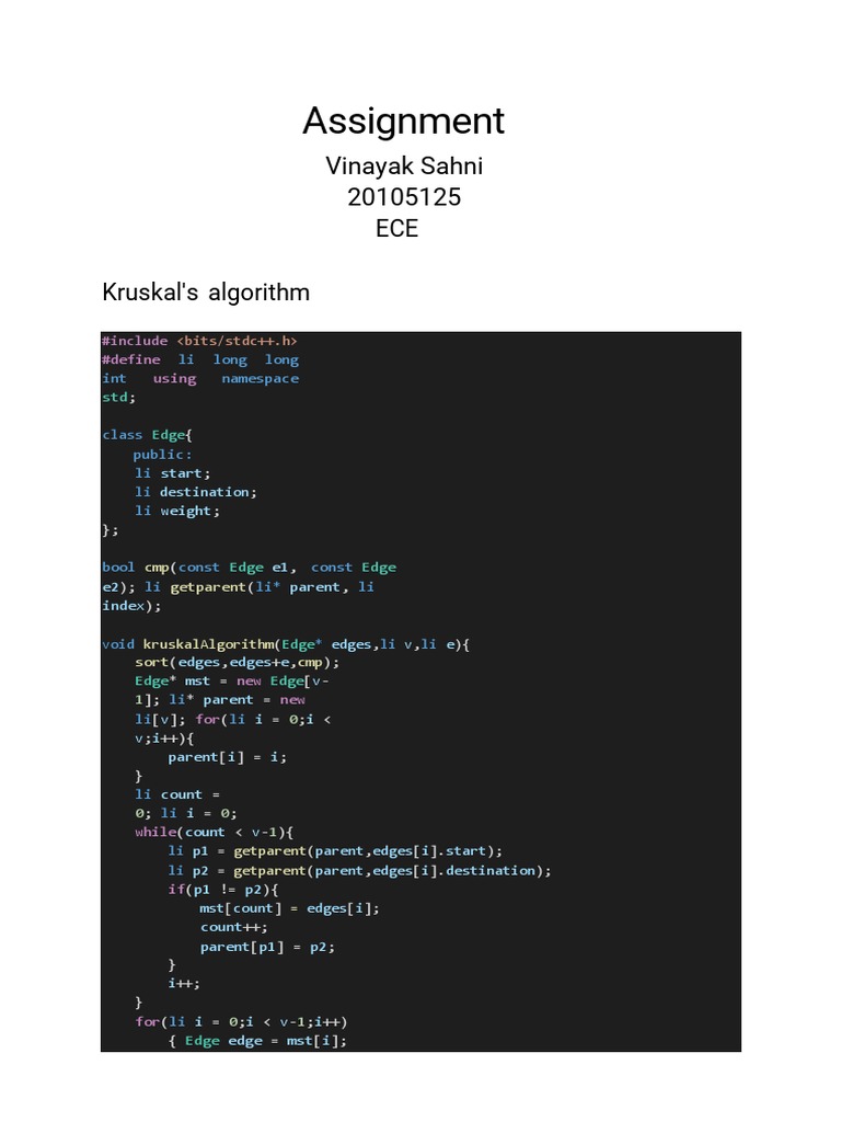 Prim Krus Algo 20105077 | PDF | Computer Programming | Theoretical Computer Science