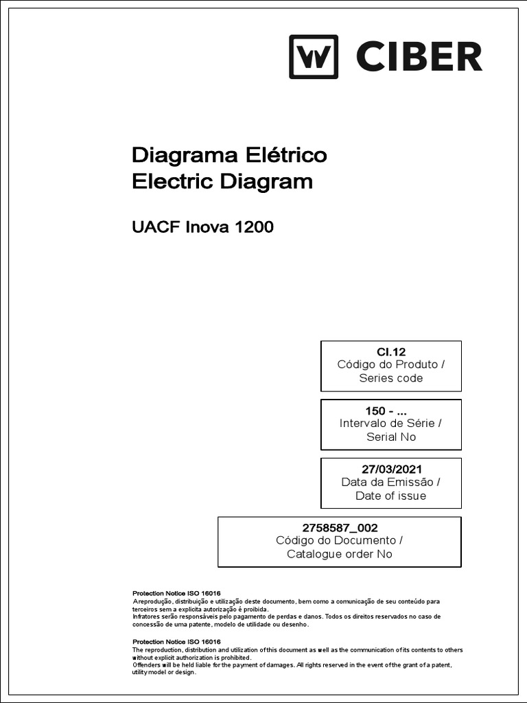 Diagrama Electrico INOVA 1200 | PDF | Componentes elétricos | Equipamento