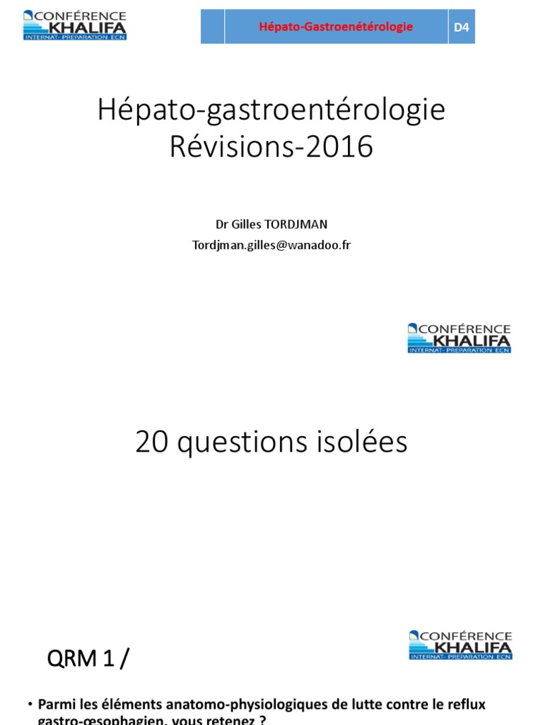 Correction-QCM-D4-REV-2016-modèle Confkhalifa Gastro | PDF | Hépatite B | Estomac