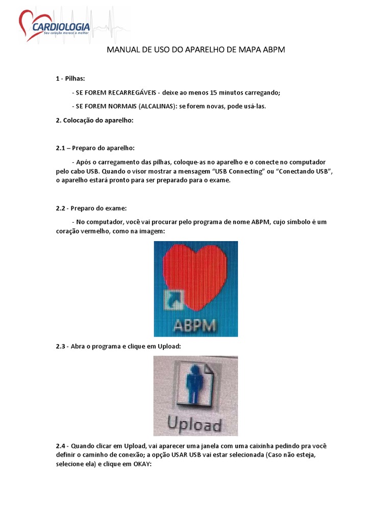 Manual de Uso Do Aparelho de Mapa Abpm | PDF | Informática | Programas