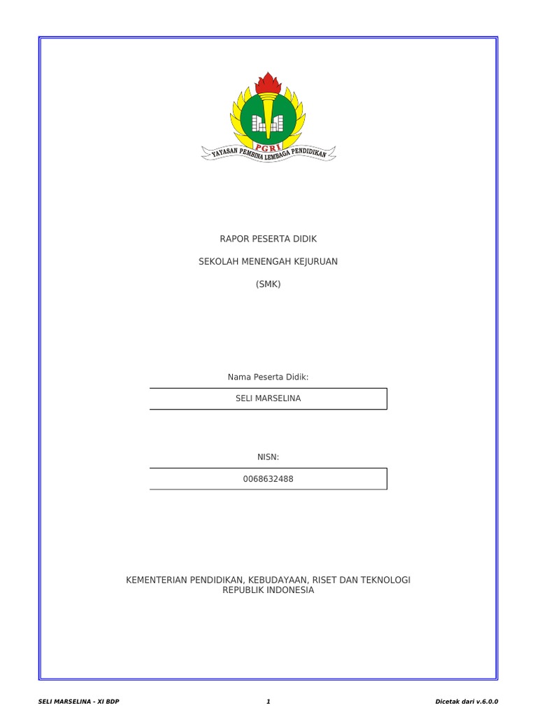 Seli Marselina - Xi Bdp-Identitas | PDF