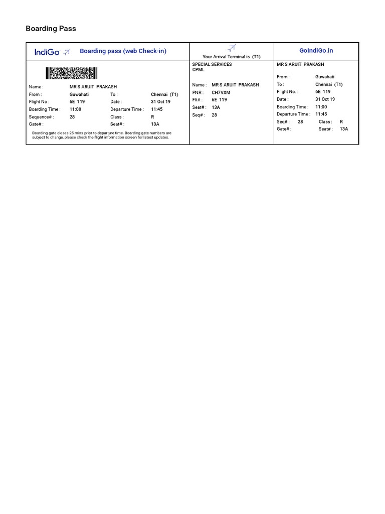 Boarding Pass | PDF