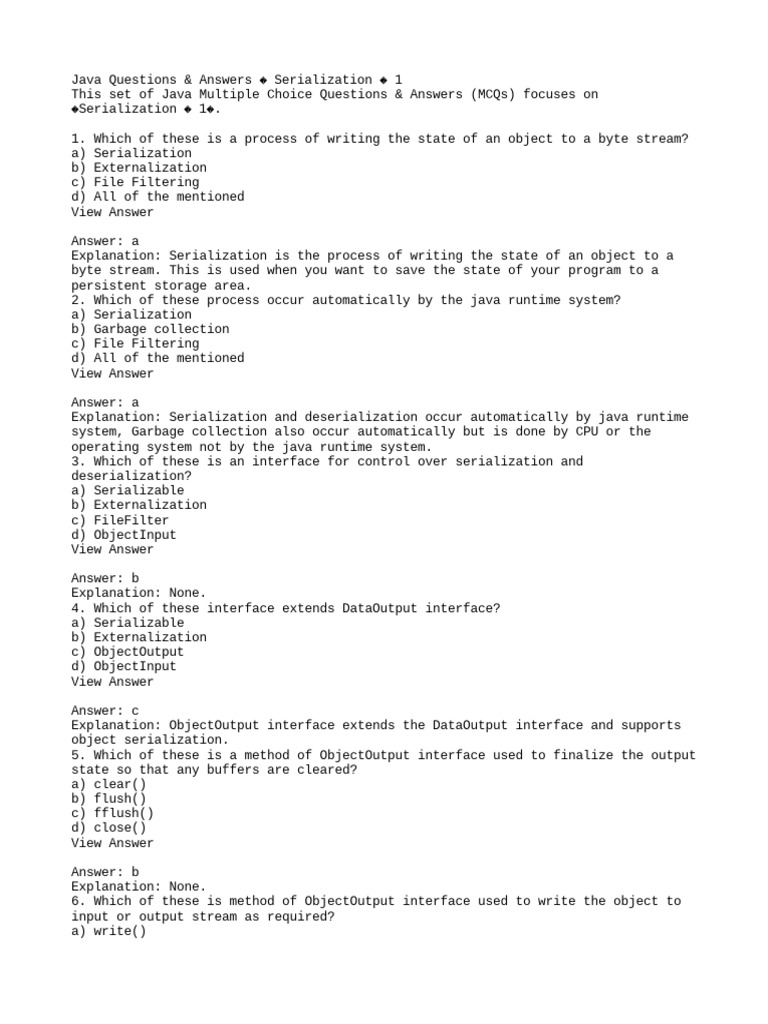 Serialization | PDF | Software Engineering | Computing Serialization | PDF | Software Engineering | Computing