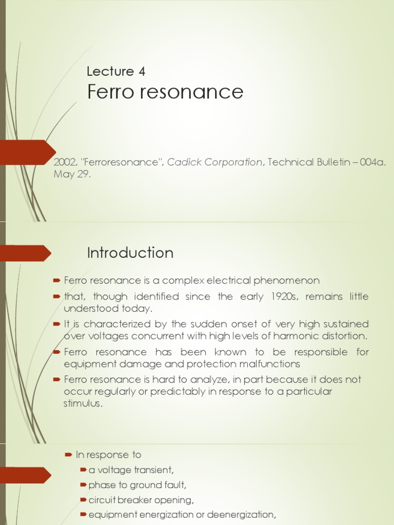 Ferro resonance | PDF | Inductance | Inductor