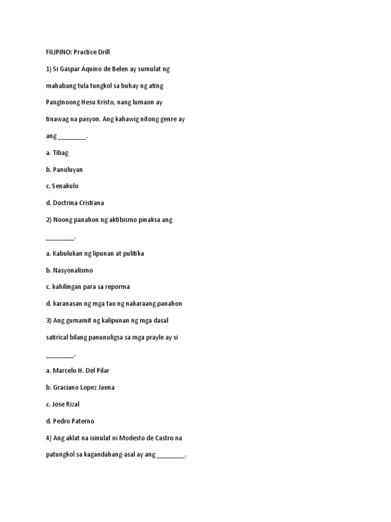 FILIPINO - Pract-WPS Office | PDF