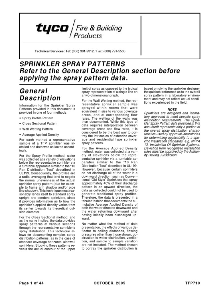 Sprinklers Spray Patterns | PDF | Fire Sprinkler System
