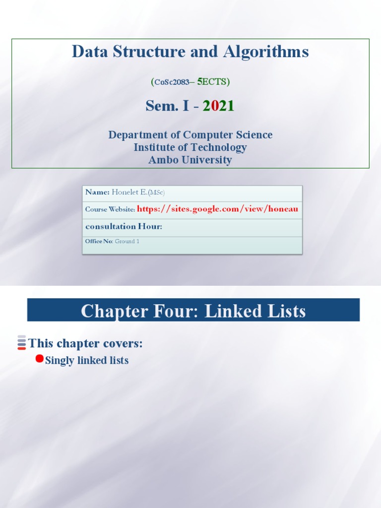Chapter 4 - Linked Lists | PDF | Pointer (Computer Programming) | Computer Programming