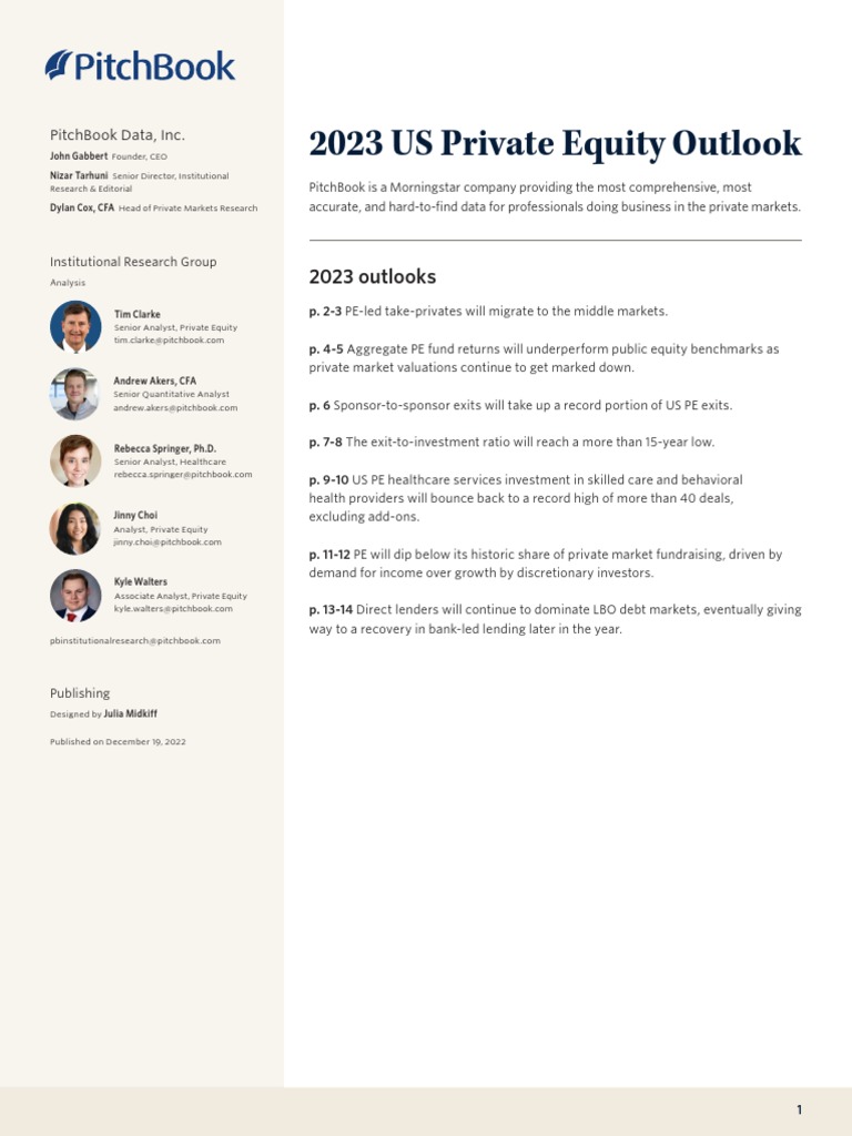 Q4 2022 PitchBook Analyst Note 2023 US Private Equity Outlook | PDF | Leveraged Buyout | Private ...