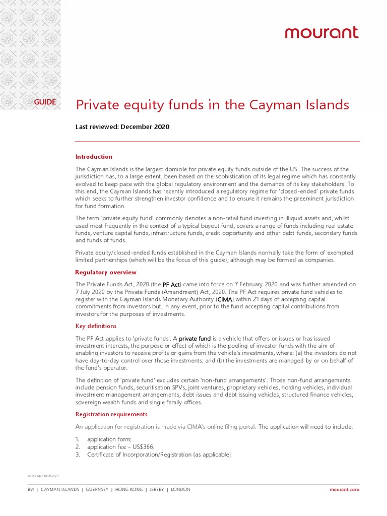 Private Equity Funds in The Cayman Islands (Dec 2020) | PDF | Limited ...