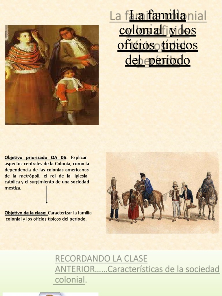 Oficios Durante La Colonia | PDF | Colonialismo | Familia