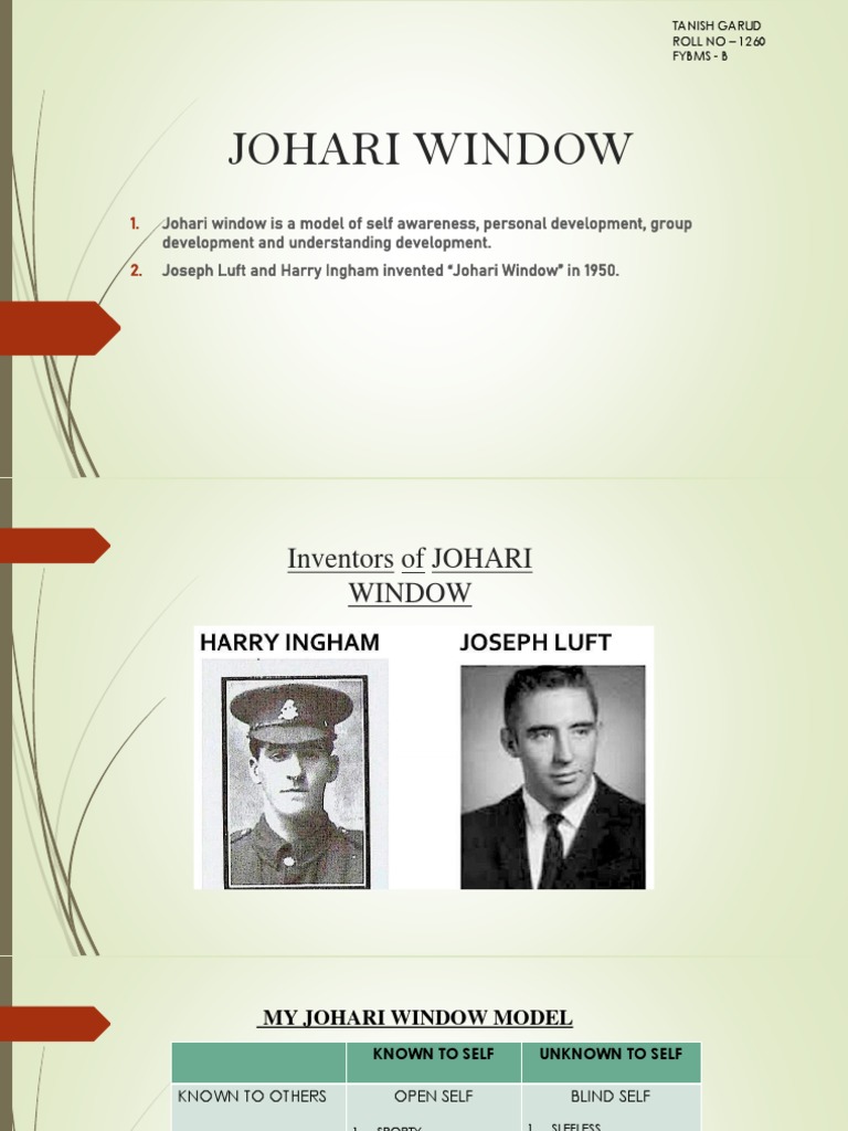 JOHARI WINDOW.pptx | PDF