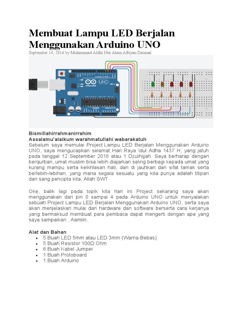 Membuat Lampu LED Berjalan Menggunakan Arduino UNO | PDF