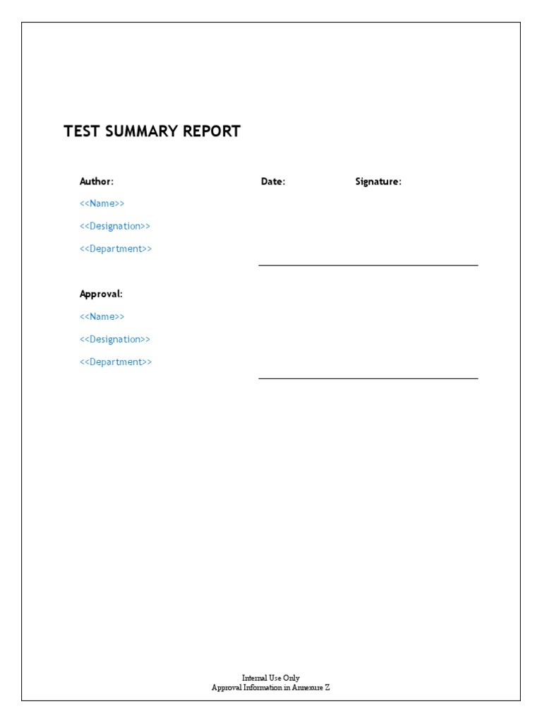 TSR-Test Summary Report | PDF