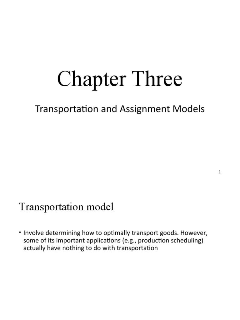 Chapter 3 Transportation and Assignment | PDF | Theoretical Computer ...