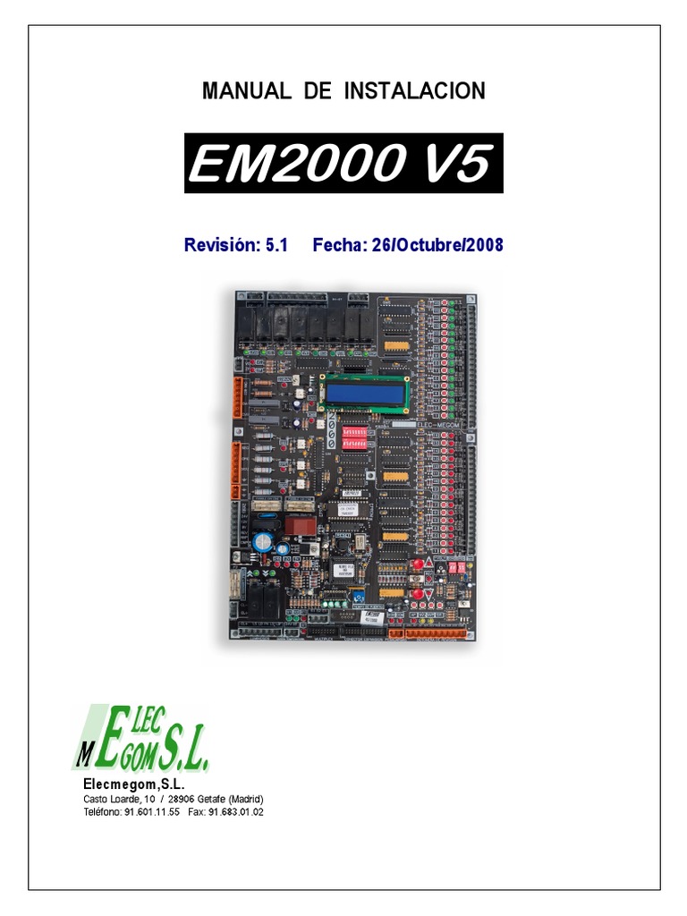 Manual Em2000 v5 LCD | PDF | Relé | Ascensor