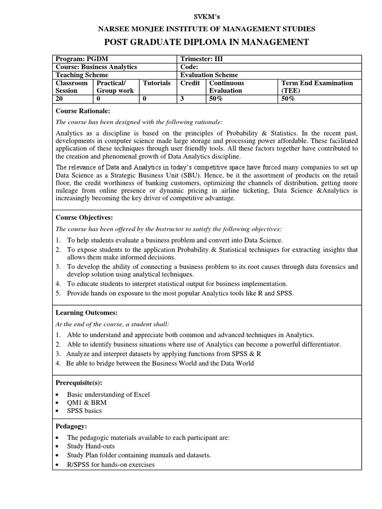 Business Analytics | PDF | Regression Analysis | Logistic Regression