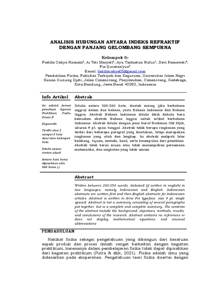 Analisis Indeks Refraktif | PDF