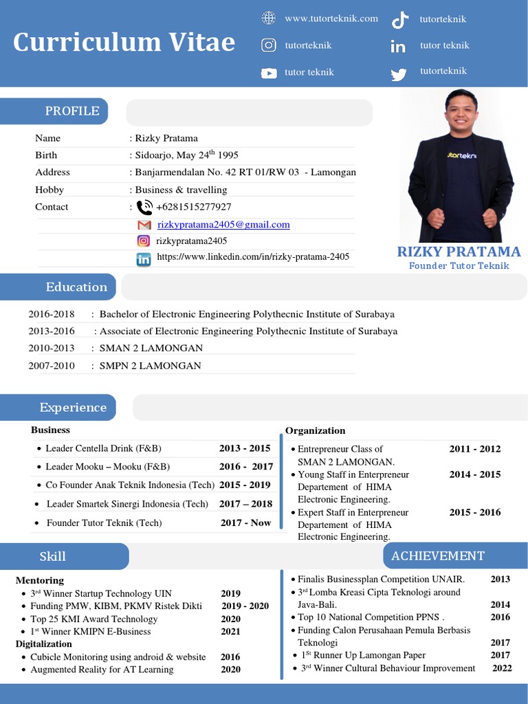 CV Rizky Pratama Pemateri 1 - Business | PDF | Entrepreneurship | Business