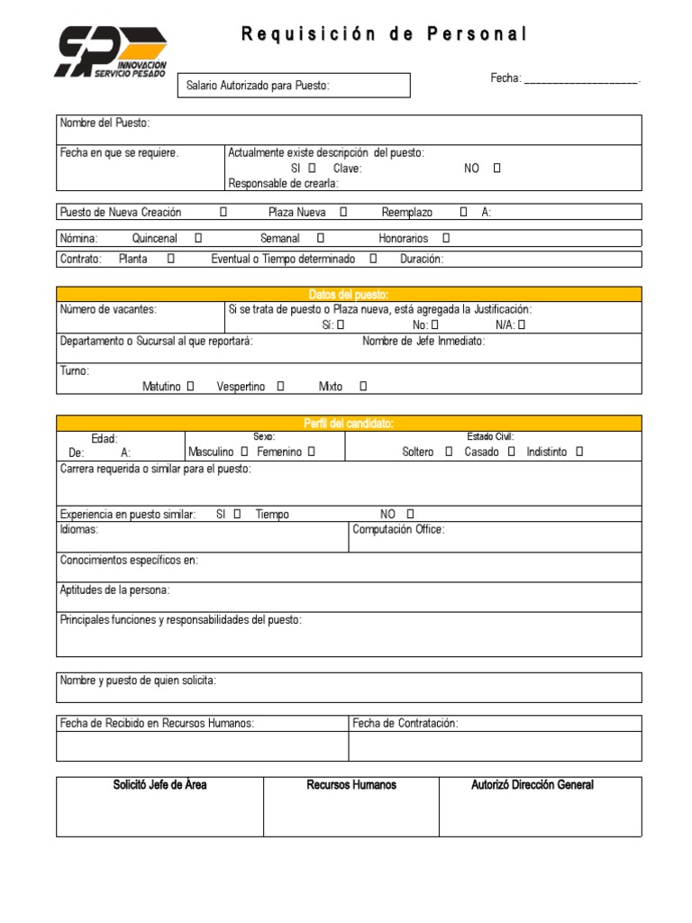 Requisición de Personal | PDF