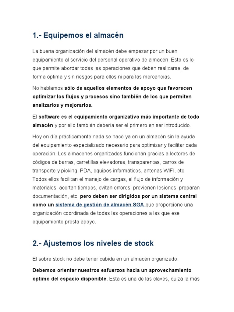 Claves para Organizar un Almacén Eficaz | PDF | Almacén | Lean ...