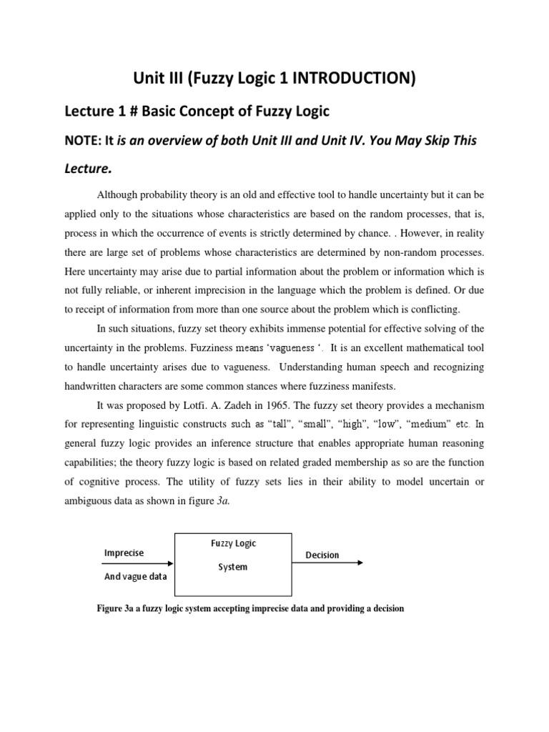 Unit III Soft Computing | PDF | Fuzzy Logic | Mathematical Concepts
