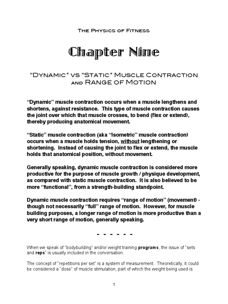 9 - Dynamic & Static Muscle Contraction | PDF | Strength Training ...